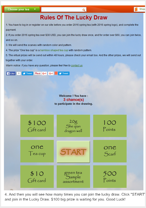 Instruction on how to join the lucky draw – teavivre