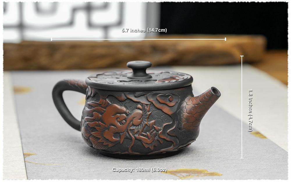 Handmade Jianshui Zitao Pottery Teapot – Chinese Dragon Shi Piao